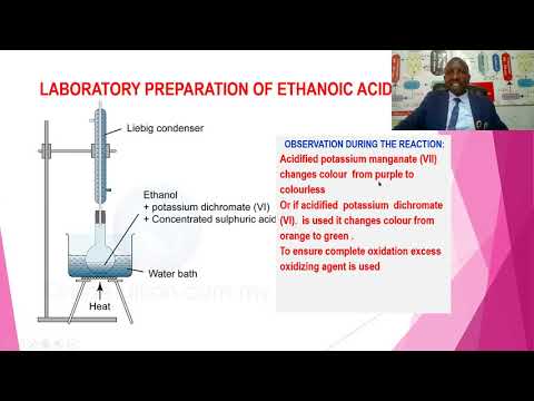 Preparation of ethanoic acid