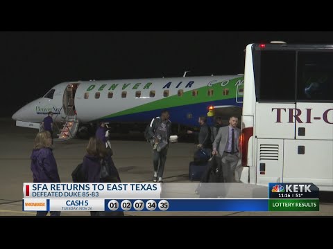 SFA basketball return to East Texas as heroes for taking down Duke