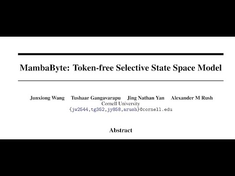 MambaByte: Token-free Selective State Space Model