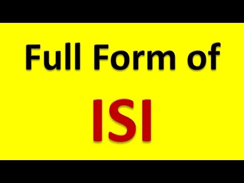 Full Form of ISI
