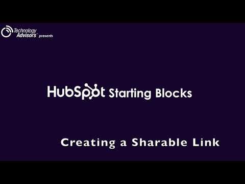 HubSpot Starting Blocks: Create Sharable Link