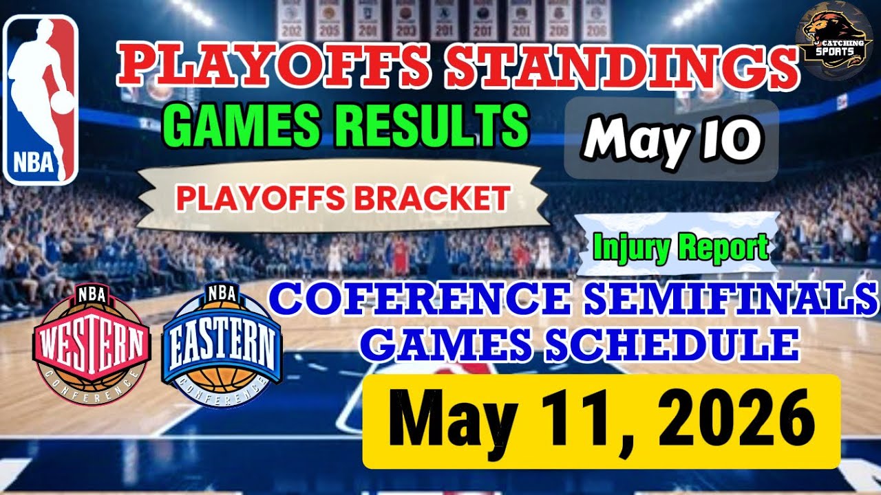 NBA GAMES SCHEDULE May 11, 2026 | NBA STANDINGS PLAYOFFS May 10 | NBA PLAYOFFS BRACKET 2026
