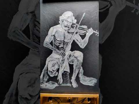 Drawing and first Grisaille layer #oilportrait #oilpainting #grisaille