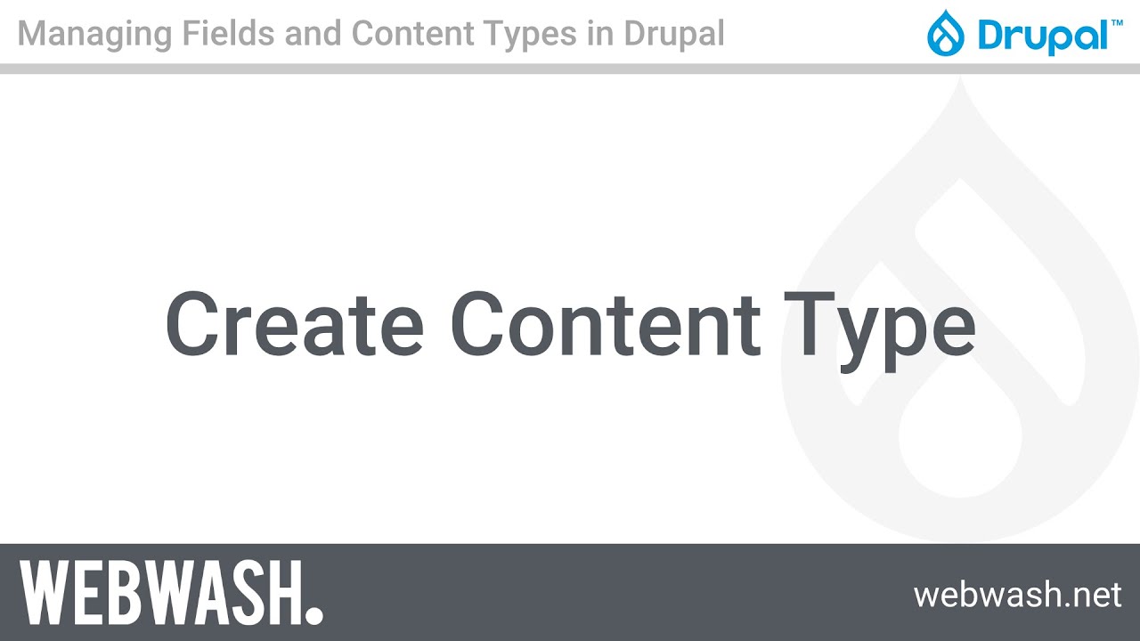 Managing Fields and Content Types, 1.1 - Create Content Type