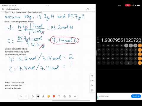 Calculating Empirical Formula then Molecular Formula
