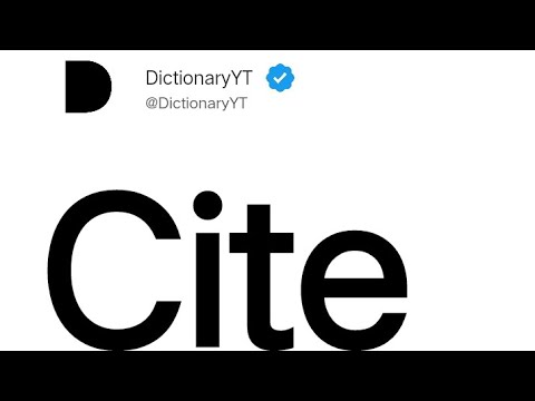 Cite Meaning in English
