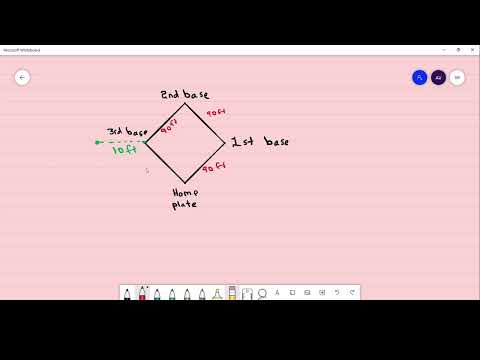 A baseball diamond is a square, 90 feet on a side. If the third baseman fields a ground ball 10 fee…