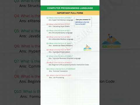 What is the full form of HTML in Computer | General Knowledge #fullforms #gkquiz