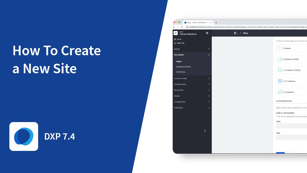 How to Create a New Site with Liferay DXP 7.4