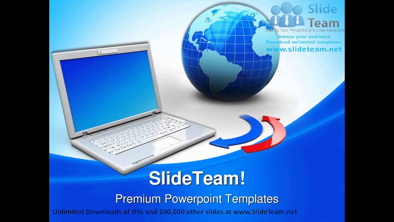 Laptop And Global Internet PowerPoint Templates Themes And Backgrounds ppt layouts