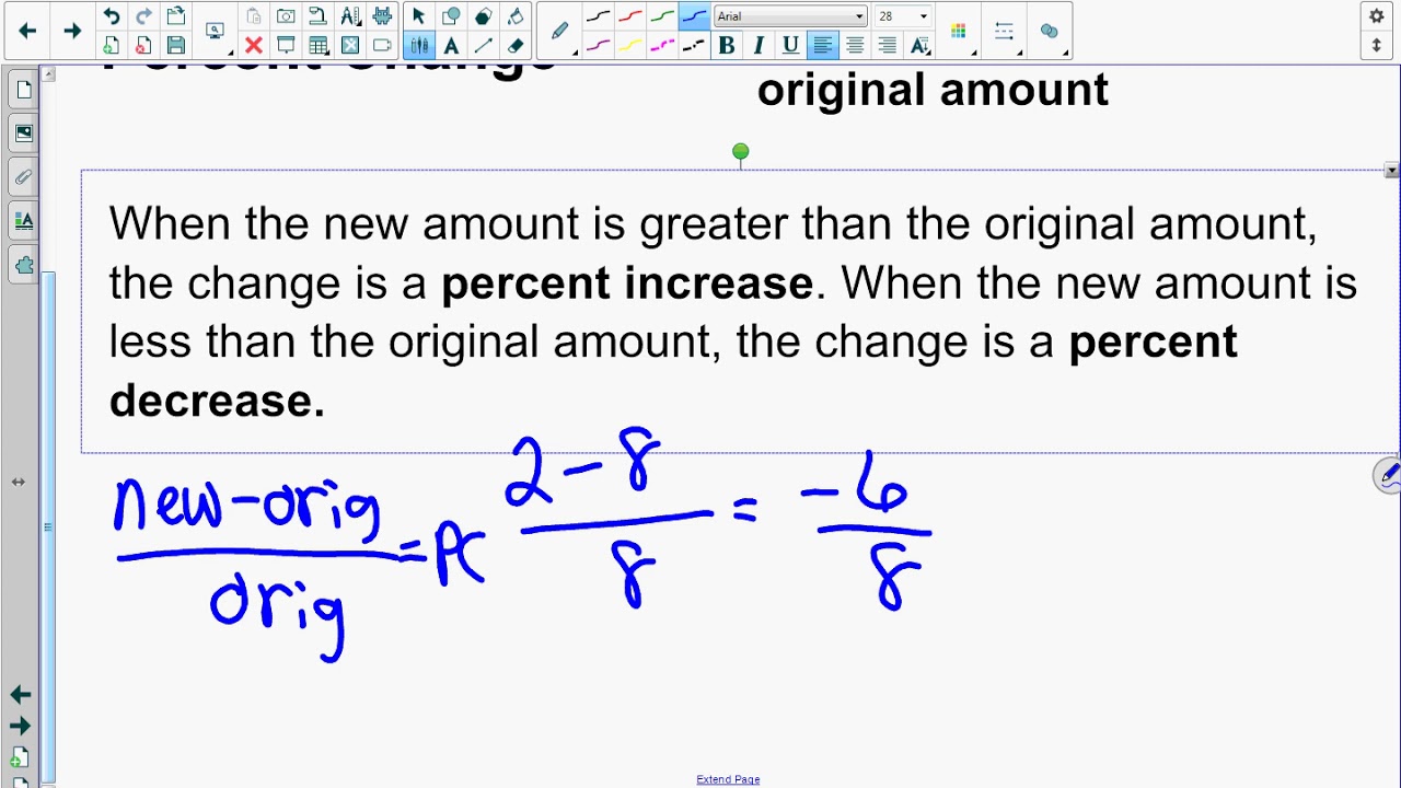 Algebra 2 Lesson 6-7 percent increase/decrease, intro. to equations