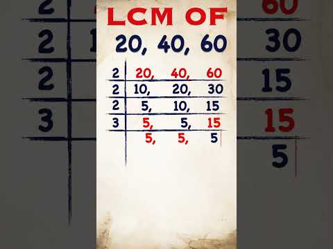 LCM of 20, 40, 60 / #shorts / #maths / #viral / #lcm_and_hcf / #lcm #hcf #lcmhcf