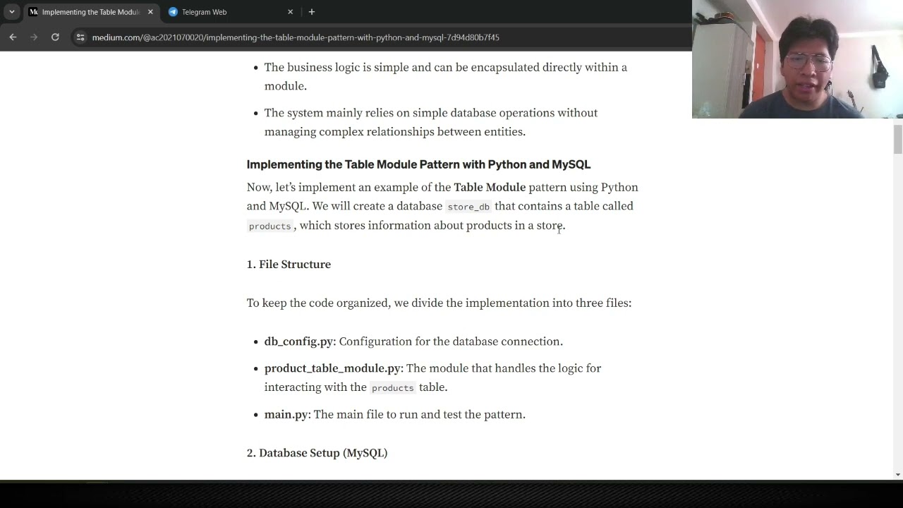 Implementing the Table Module Pattern with Python and MySQL