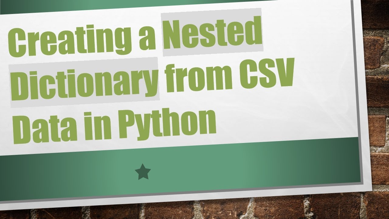 Creating a Nested Dictionary from CSV Data in Python