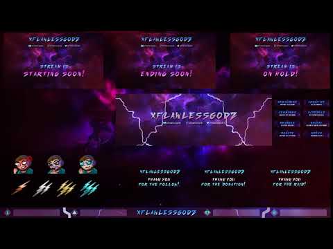 Blue and Purple Lightning Theme | Animated Twitch Package