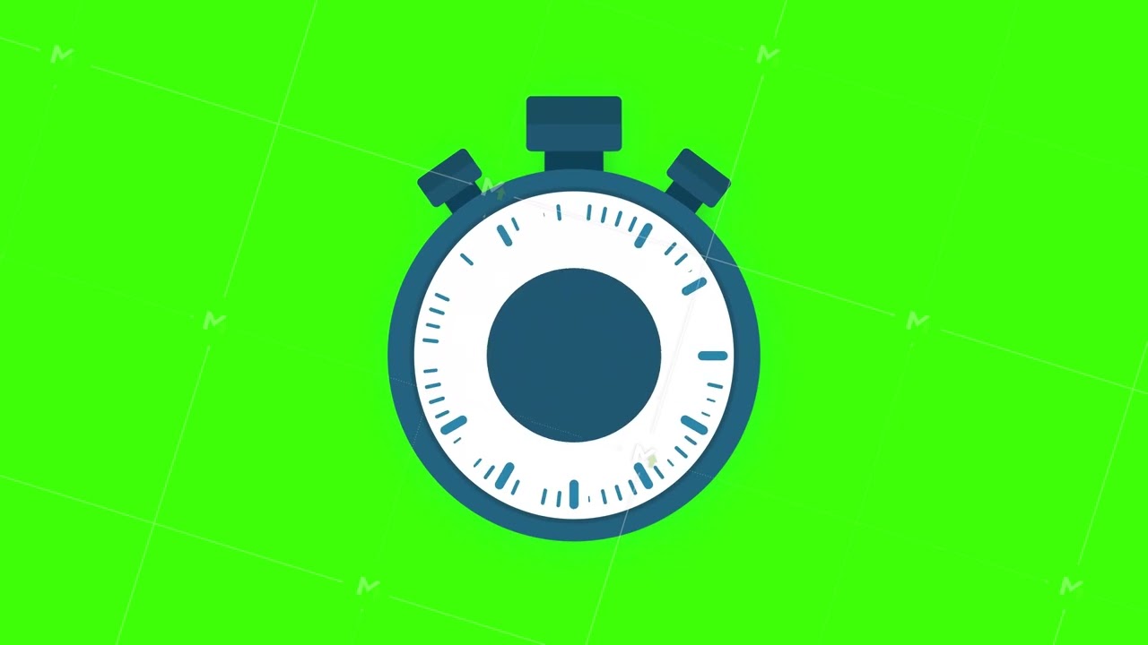 The 10 minutes, stopwatch icon. Stopwatch icon in flat style, timer on on color background. Motion