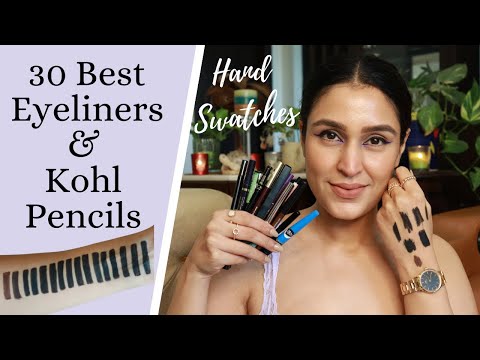 30 BEST BLACK MATTE EYELINERS & KOHL PENCILS | With Hand Swatches | Chetali Chadha