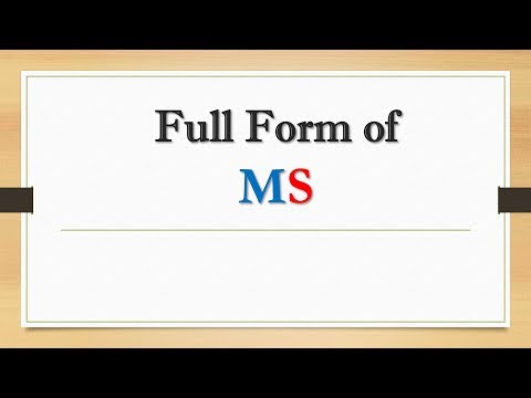 Full Form of MS || Did You Know?