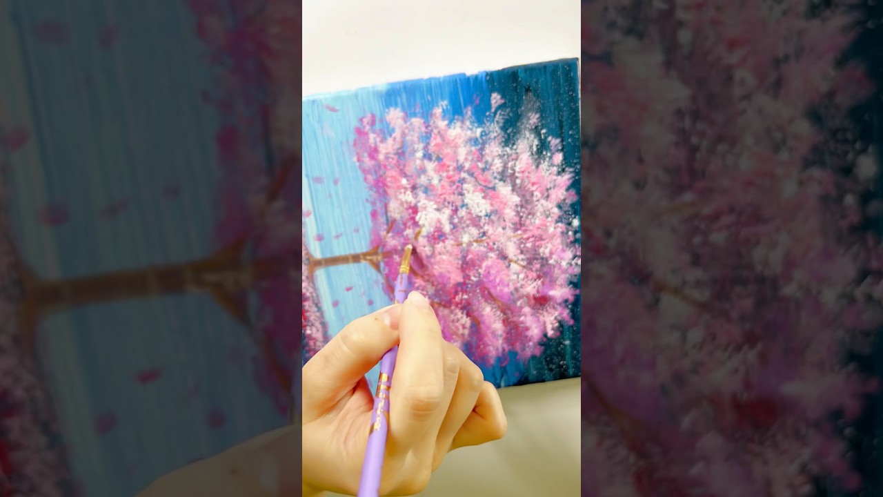 The Easiest Way to Paint a Cherry Blossom Tree | Beginner Art Tutorial 🌸🎨