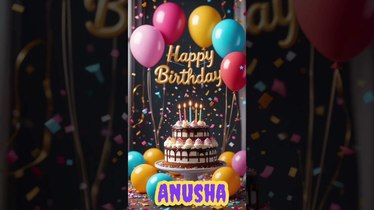 Anusha Happy birthday happy birthday to you #happybirthdaysong #youtubeshorts #cake