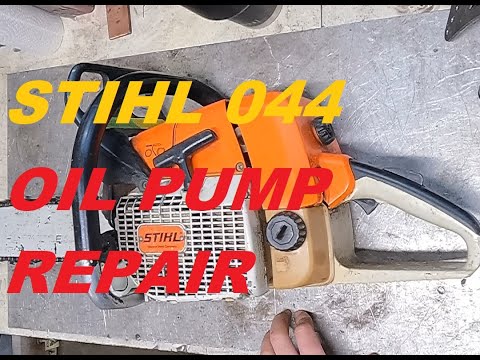 I didn't expect this failure! Stihl 044 chainsaw bar oil pump inspection repair replacement. VPT