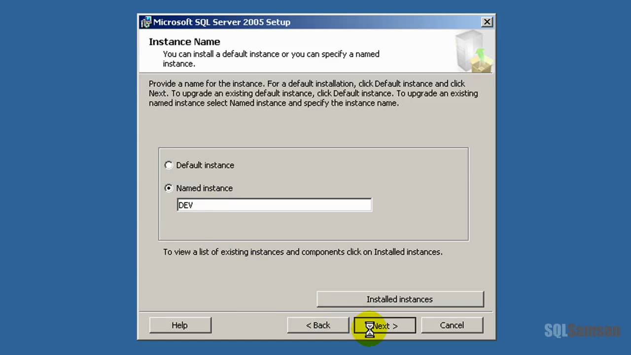 Installing SQL Server 2005 - Named Instance
