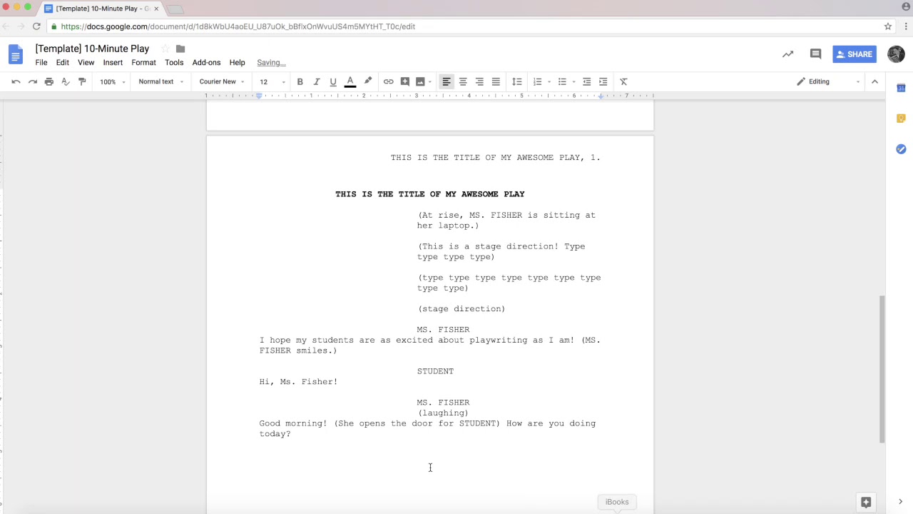 Playwriting 101: Formatting