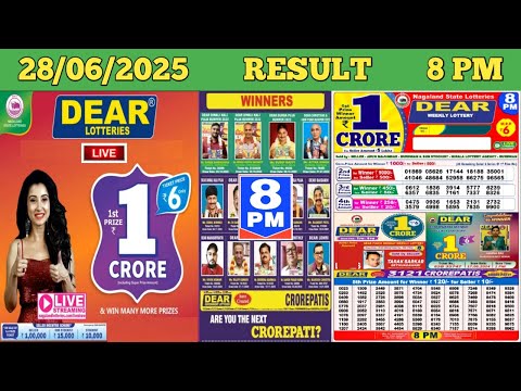 DEAR LOTTERY SAMBAD EVENING 8 PM RESULT TODAY LIVE DRAW ON 28.06.2025 NAGALAND SATURDAY