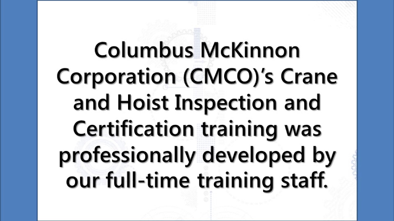Crane Inspection Checklist: CMCO Certified Inspectors | American Crane