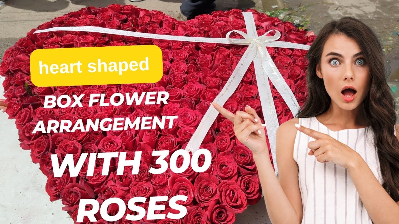 Amazing:Heart shaped box flower arrangement with 300 roses!