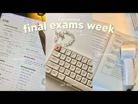 Productive Study Vlog📚 final exams, pulling an all-nighter, taking notes & coding 💻⭐️ uni diaries