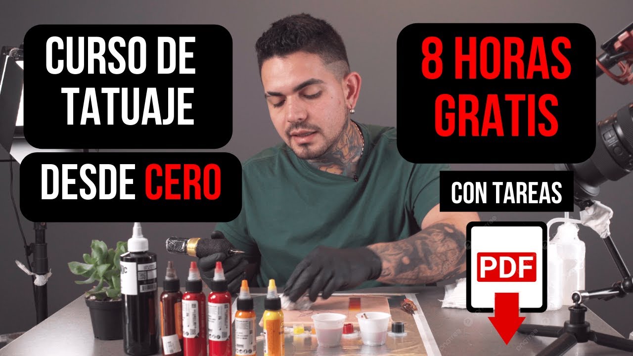 Curso de Tatuaje desde CERO (8 HORAS GRATIS) – Aprende a tatuar, líneas, sombras,  relleno y color
