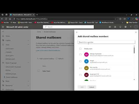 Shared Mailbox, MarketPlace, Billing and Support.
