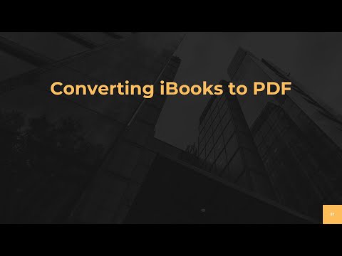 Converting iBooks to PDF