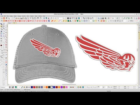 Detroit Red Wings Embroidery logo for Cap