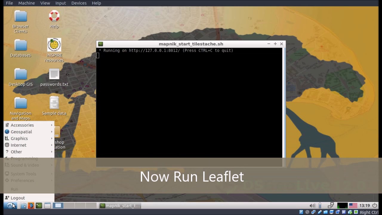 Leaflet: Video of Quickstart section Running