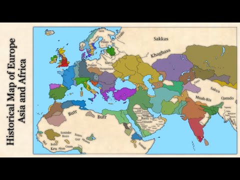 867 A.D. Historical Map of Europe, Asia and Northern Africa