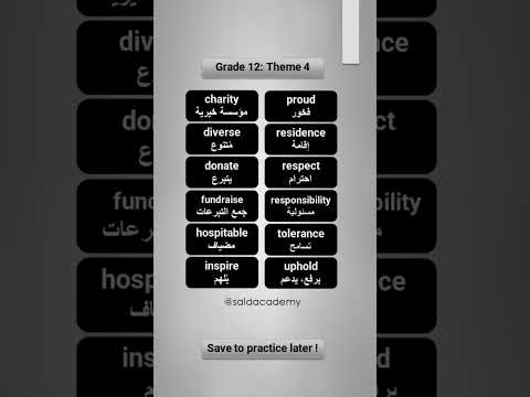 Grade 12, Them 4, End of Chapters Words (Oman Curriculum)