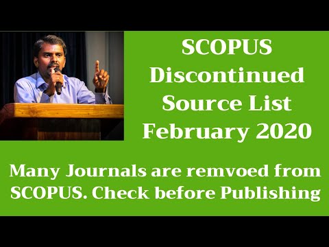 SCOPUS Discontinued Source List February 2020 | M Milton Joe
