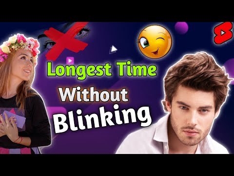 Longest Time Without Blinking ❓#shorts #noobjective #worldrecord