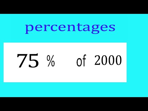 Percentages 75 Percentage(%) of 2000
