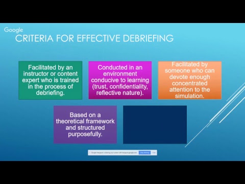 Simulation Workshop: Effective Debriefing
