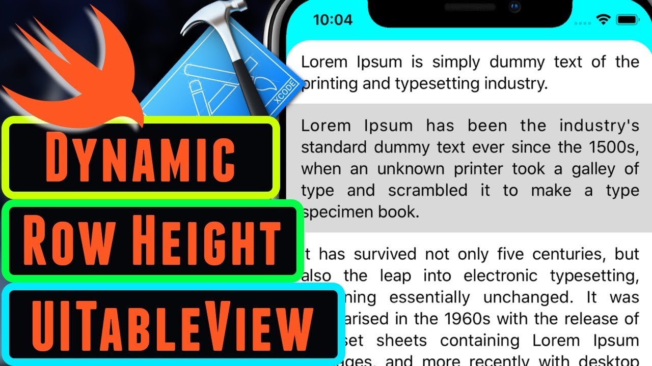 Dynamic RowHeight UITableView (Swift 4.1 / Xcode 9.3)