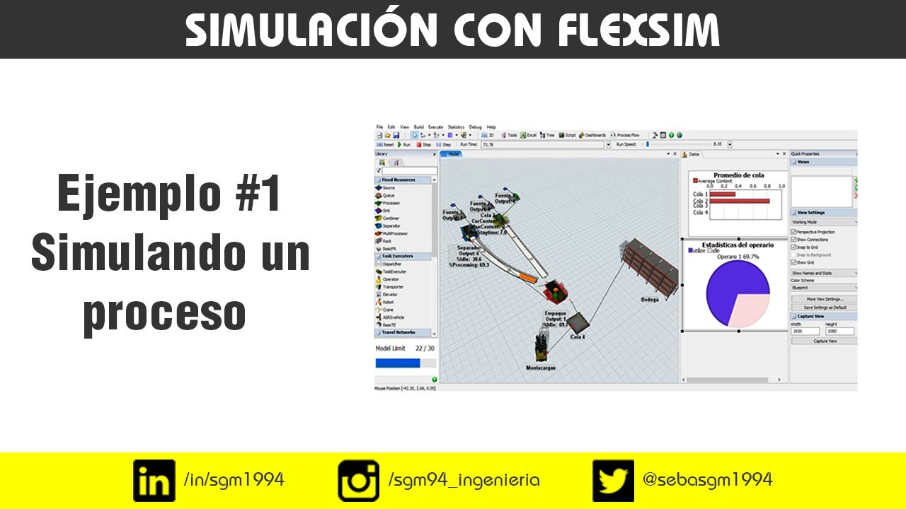 FlexSim Tutorial #1: Usando FlexSim - Primer Modelo