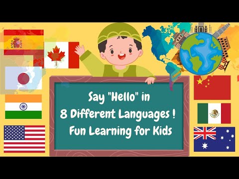 🌍 Say "Hello" in 8 Different Languages! |🌎 Learn to Say HELLO in 8 Languages! | Easy & Fun for Kids