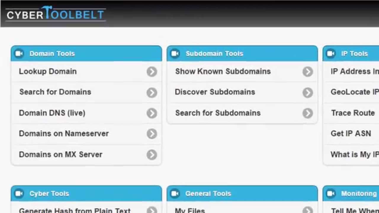 CyberTOOLBELT Domain Investigation Tool