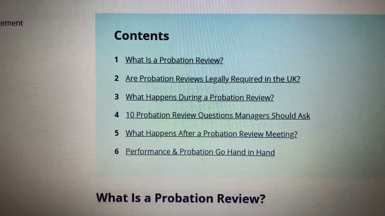 Probation review meetings