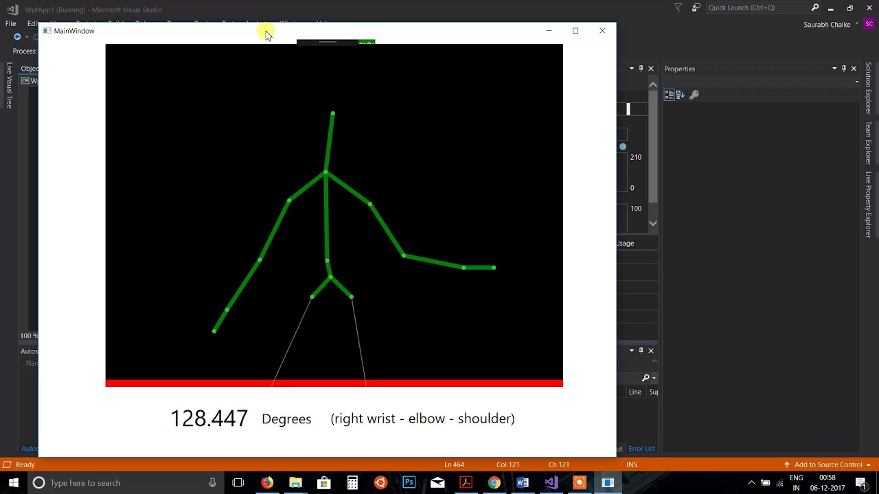 Skeletal tracking with angle in Kinect