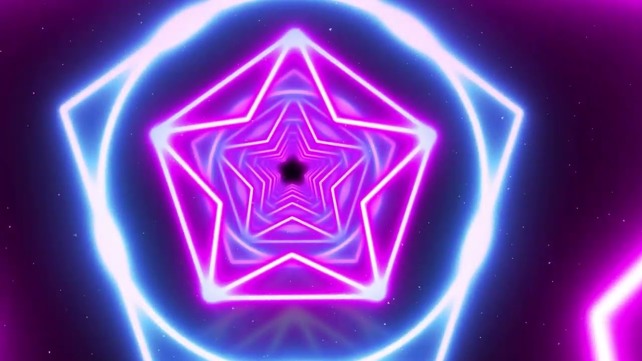 Pink and Blue Neon Lights Immersing Tunnel Background | 4k 60fps Geometric Abstract Background