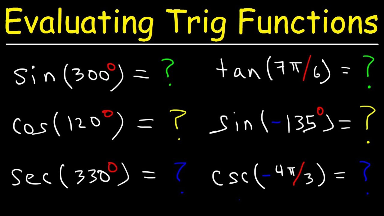 How To Use Reference Angles to Evaluate Trigonometric Functions